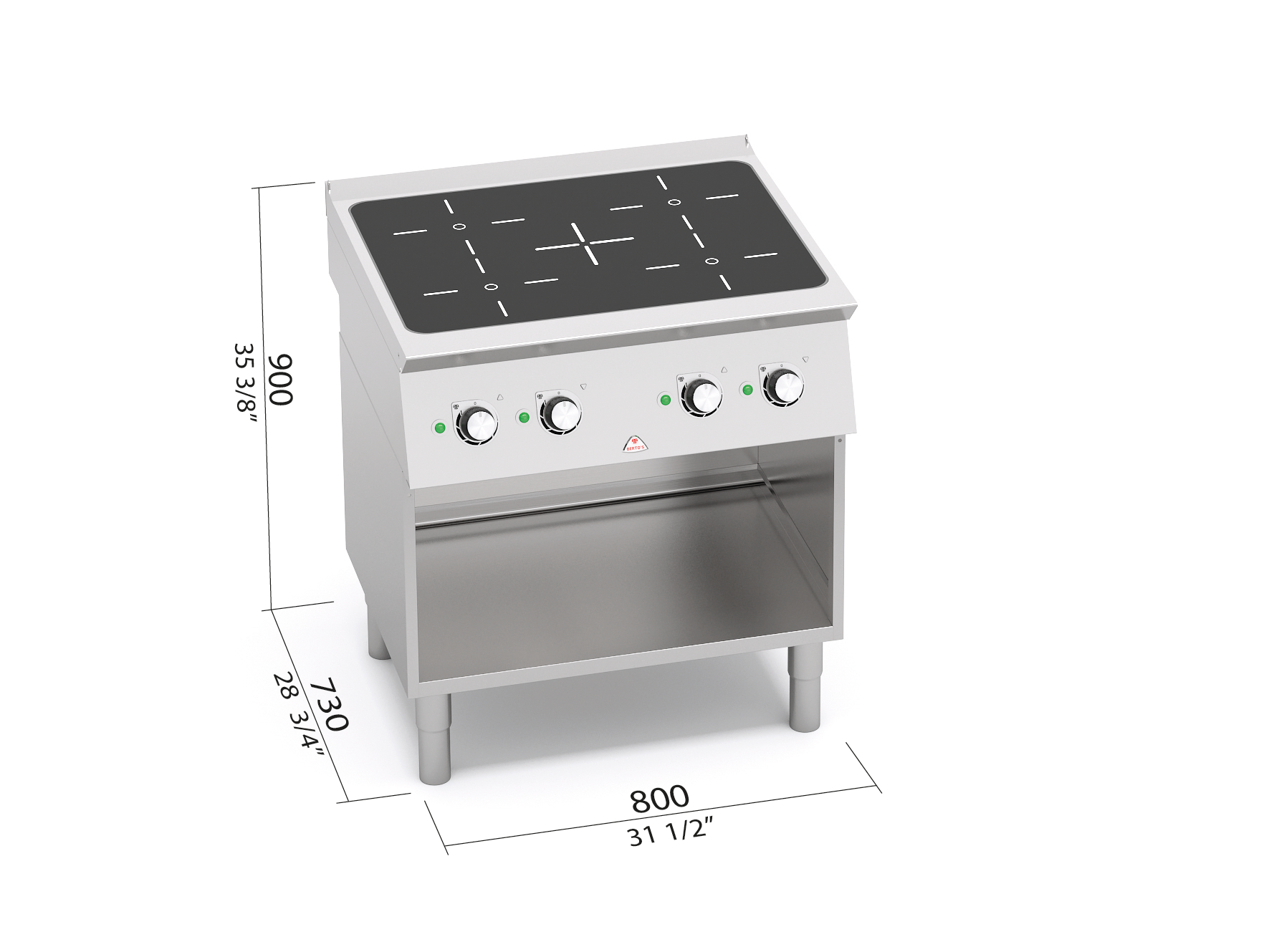 4-ZONES INDUCTION COOKER - 07736200 - Commercial kitchens | Berto's