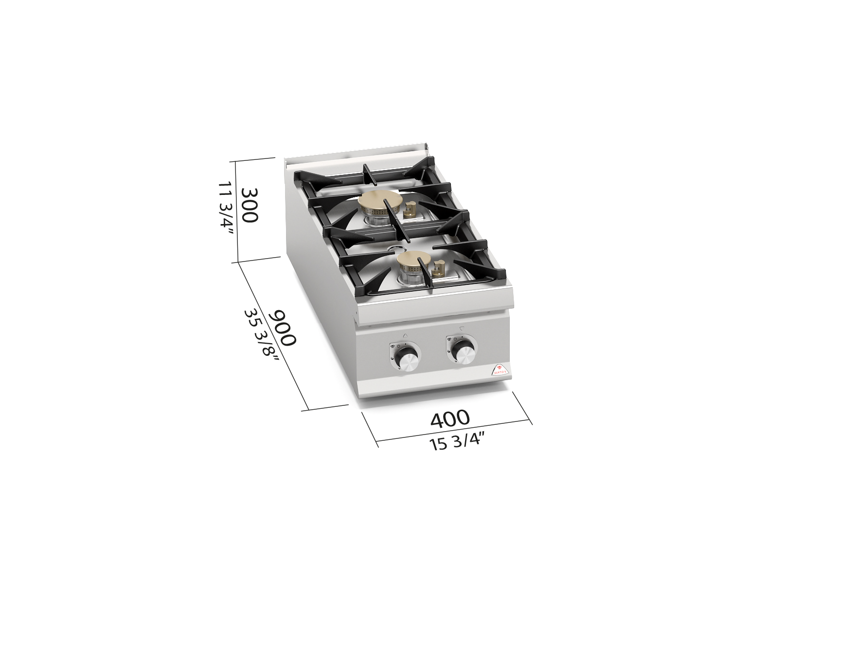 2-BURNERS GAS STOVE - 13717200 - Commercial kitchens | Berto's