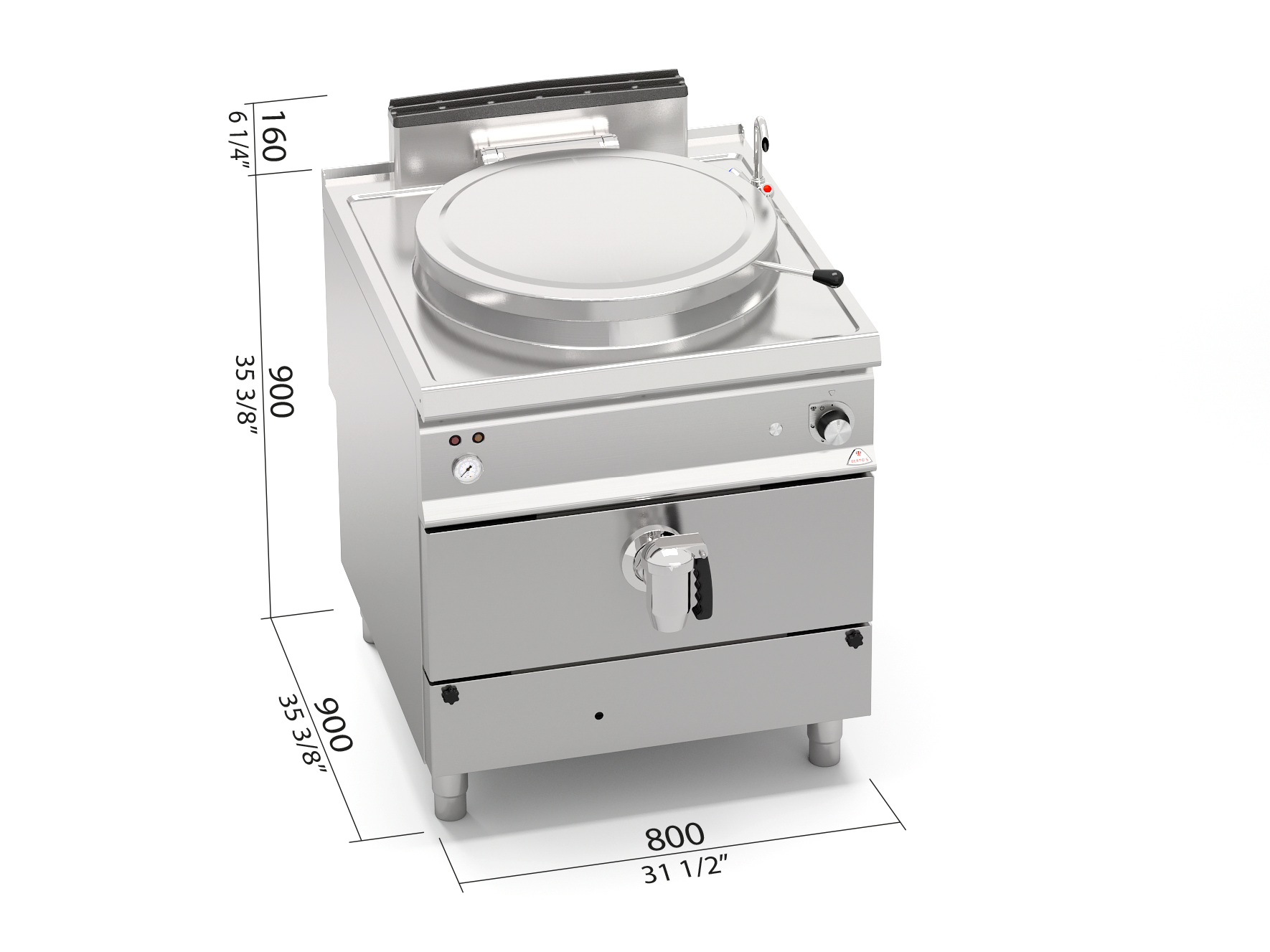 100 L GAS BOILING PAN WITH INDIRECT HEATING - 13831003 - Commercial ...
