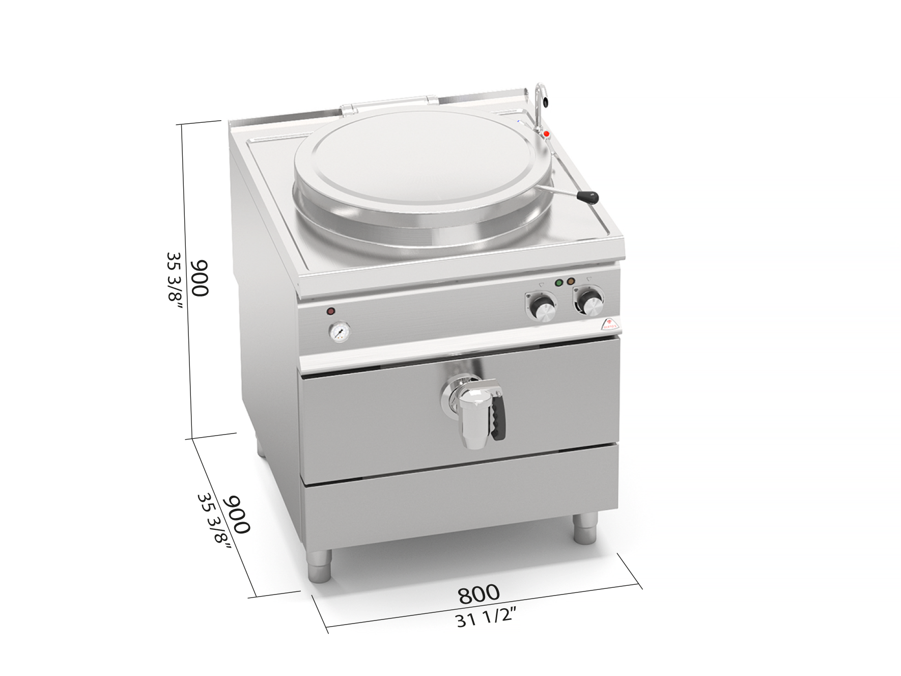 100 L ELECTRIC BOILING PAN - INDIRECT HEATING - 13833002 - Commercial ...