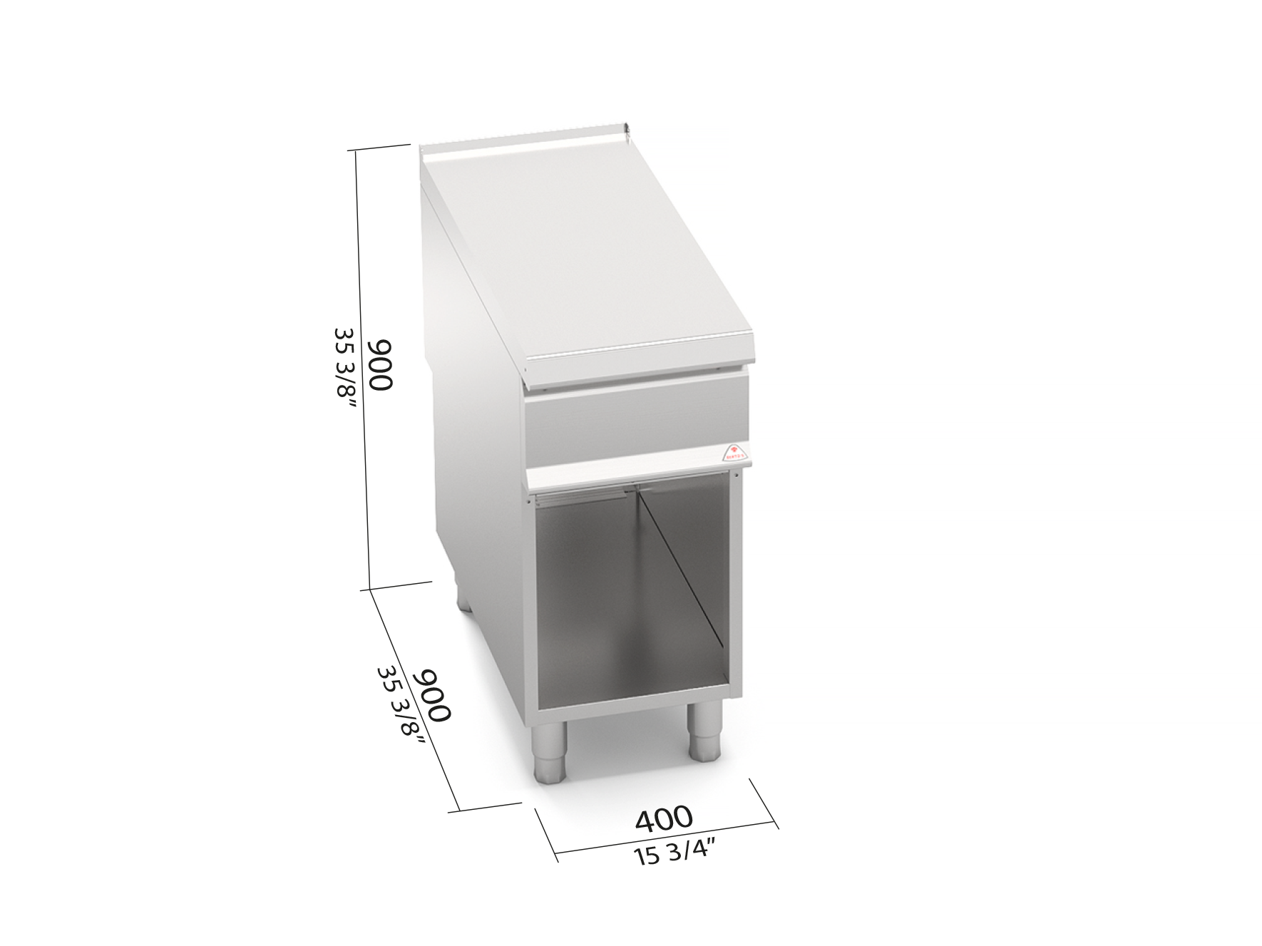 SINGLE PLAIN TOP WITH CABINET - 13903000 - Commercial kitchens | Berto's