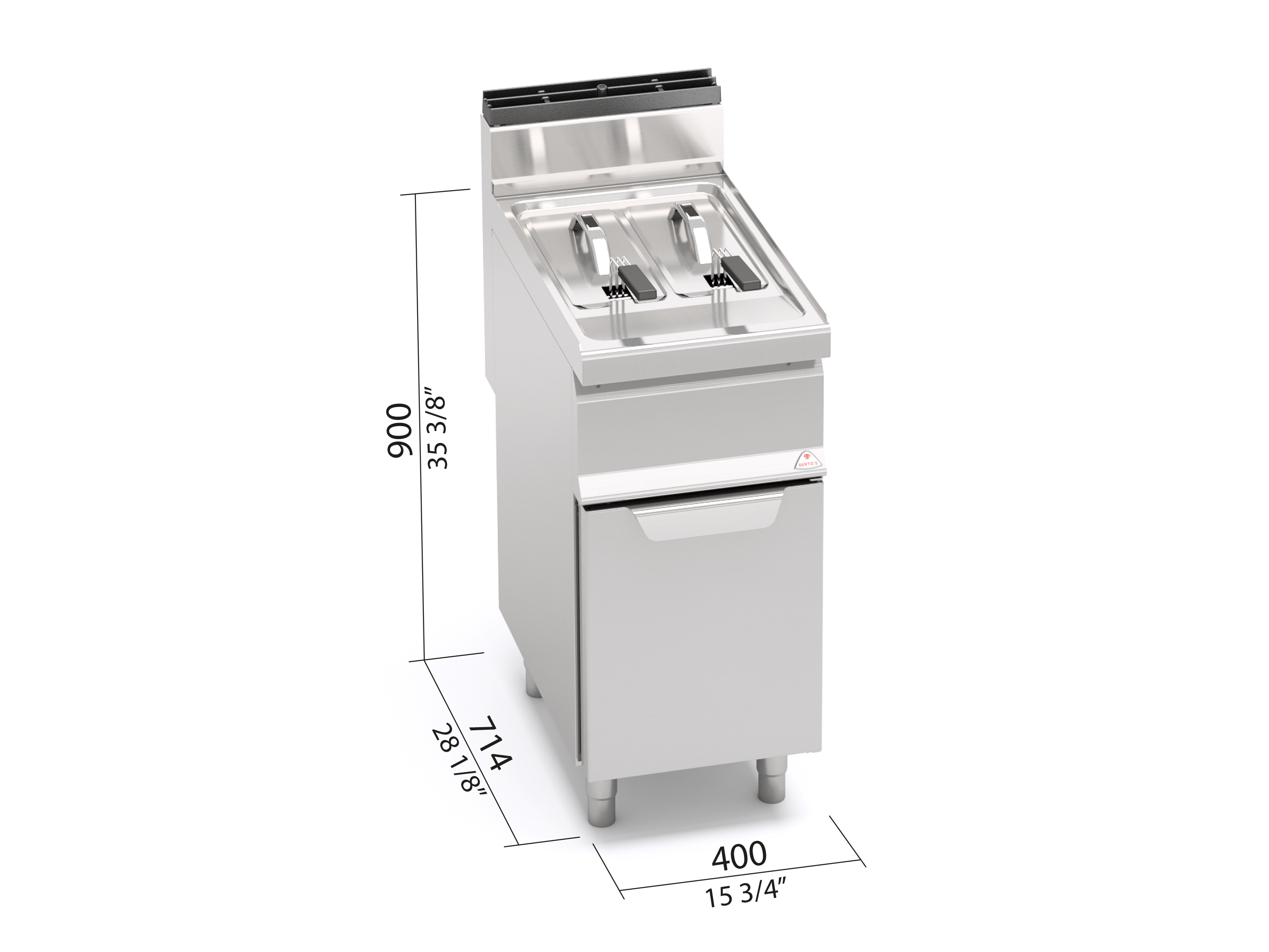FRIGGITRICE A GAS 7+7 L SU VANO - GL7+7M - Cucine professionali | Berto's