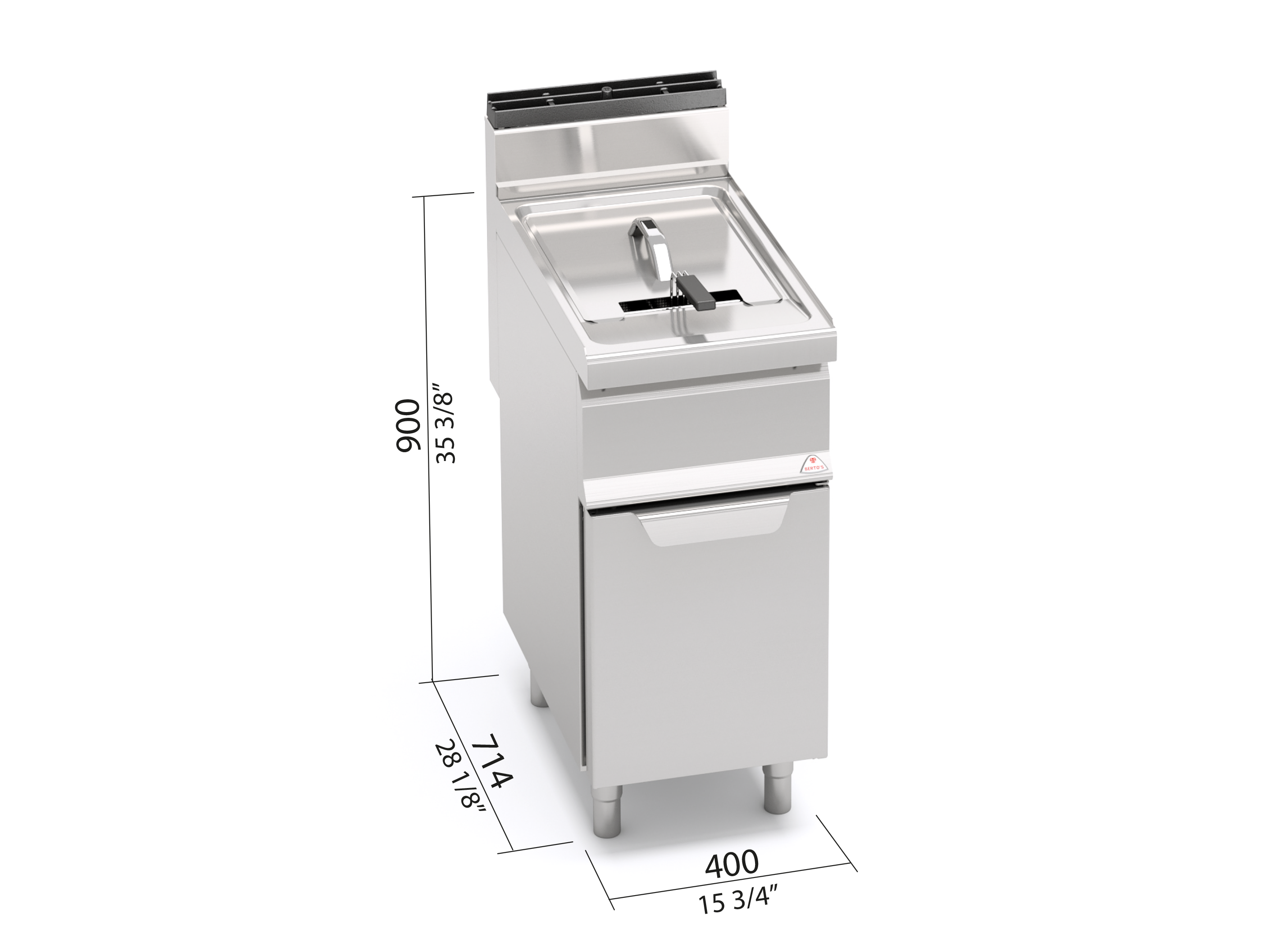 GAS FRYER WITH CABINET - SINGLE TANK 20 L - 17460000 - Commercial ...
