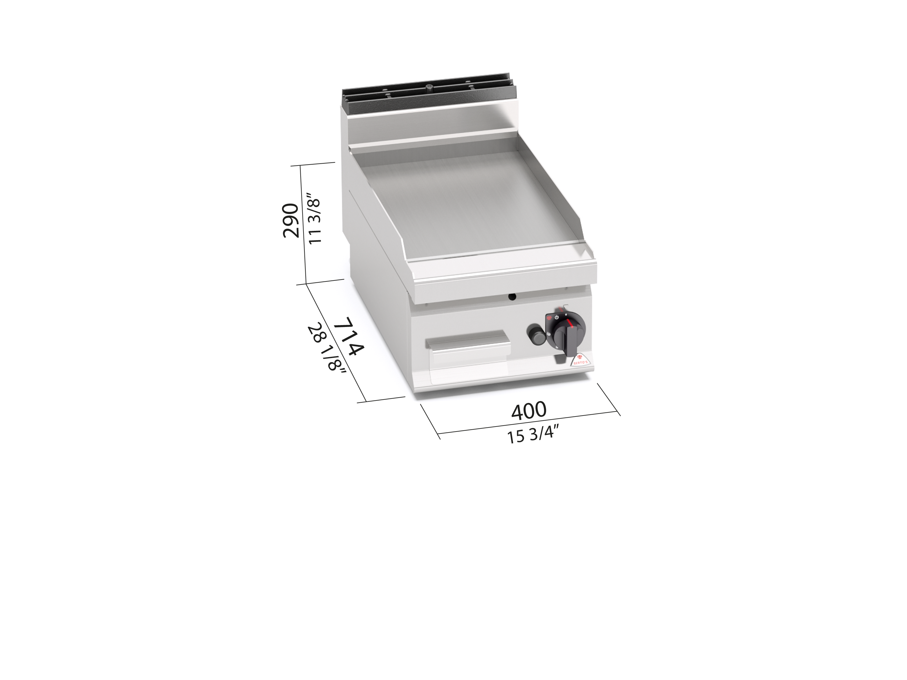 SMOOTH GAS GRIDDLE (COUNTER TOP) - 18301000 - Commercial kitchens | Berto's