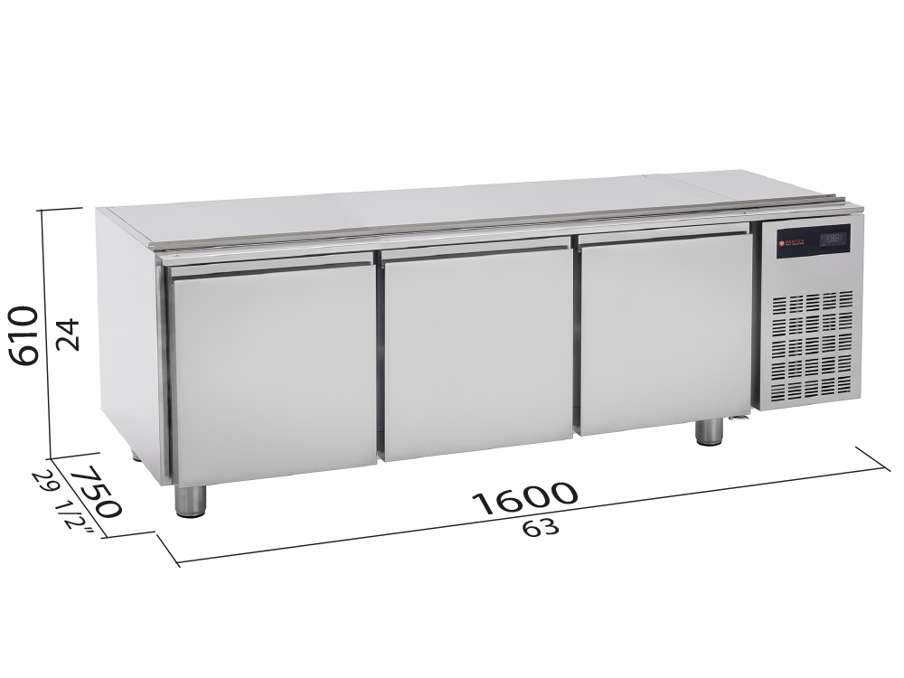 FREEZER BASE BT 1600 - 3 DOORS - 13386700 - Commercial kitchens | Berto's