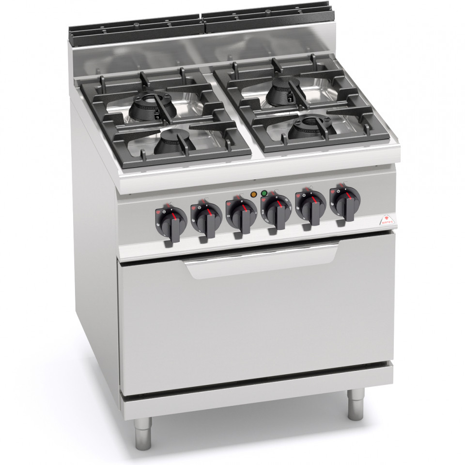 4-BURNER STOVE WITH 2/1 ELECTRIC OVEN - 18705000 - Commercial kitchens ...