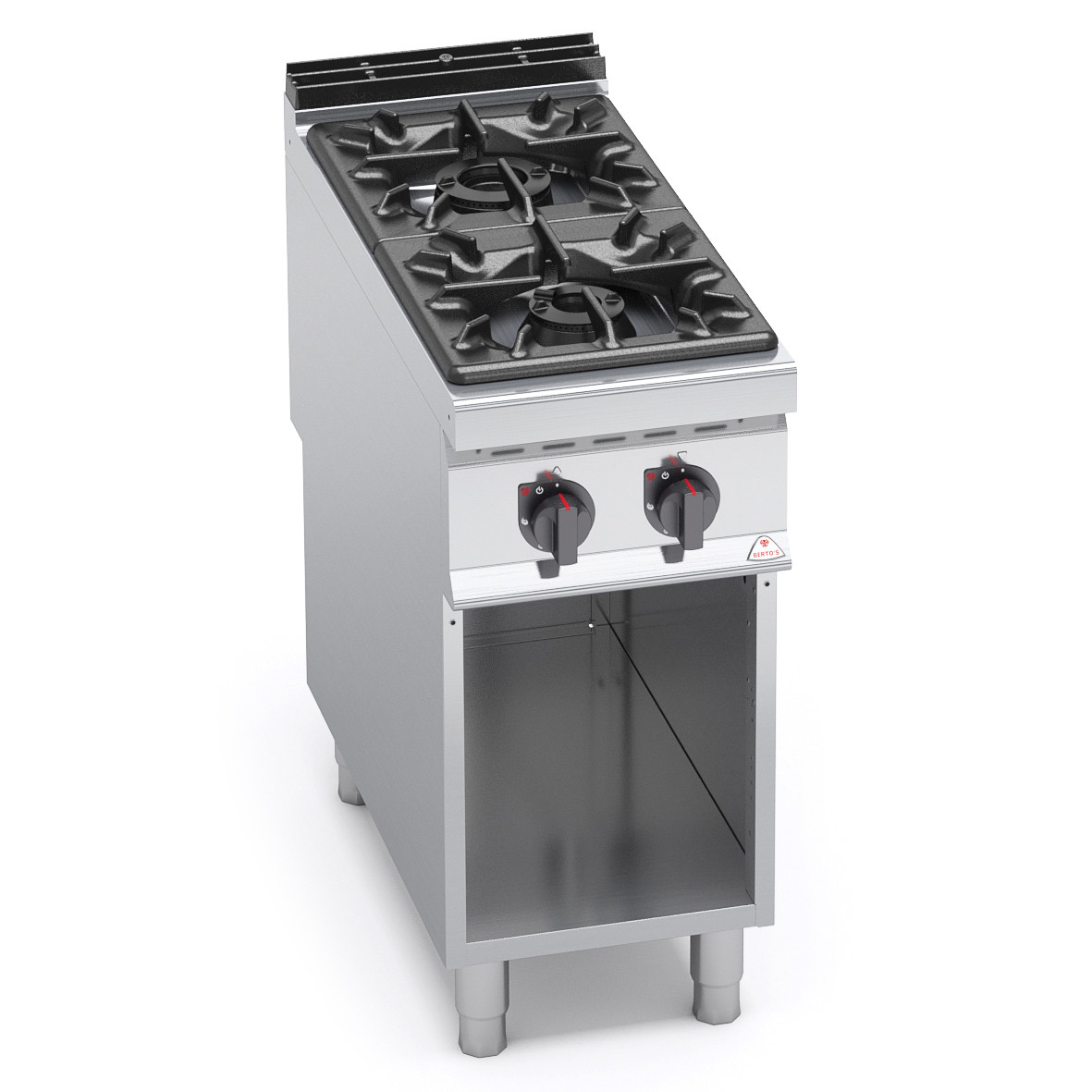 2 BURNER GAS COOKER ON CABINET - 20701500 - Commercial kitchens | Berto's