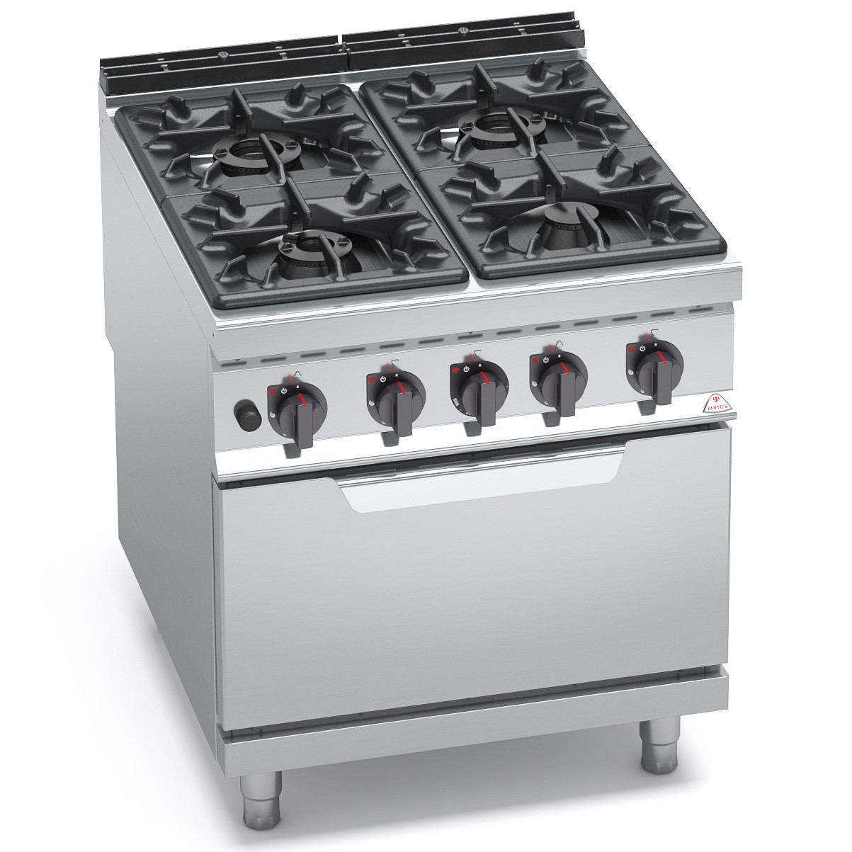 4 BURNER GAS COOKER ON 2/1 GAS OVEN - 20704000 - Commercial kitchens ...