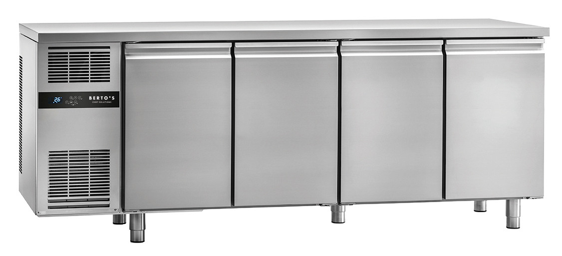 TABLE RÉFRIGÉRÉ 2200 AVEC PLAN DE TRAVAIL AUX BORD ARRONDIS -18-22°C ...