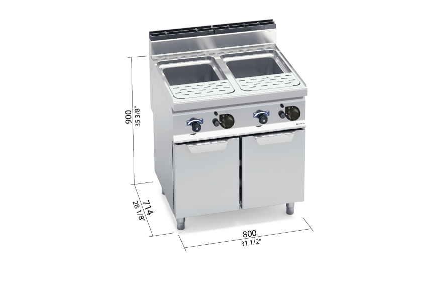 GAS PASTA COOKER - 30+30 L - 18210000 - Commercial kitchens | Berto's