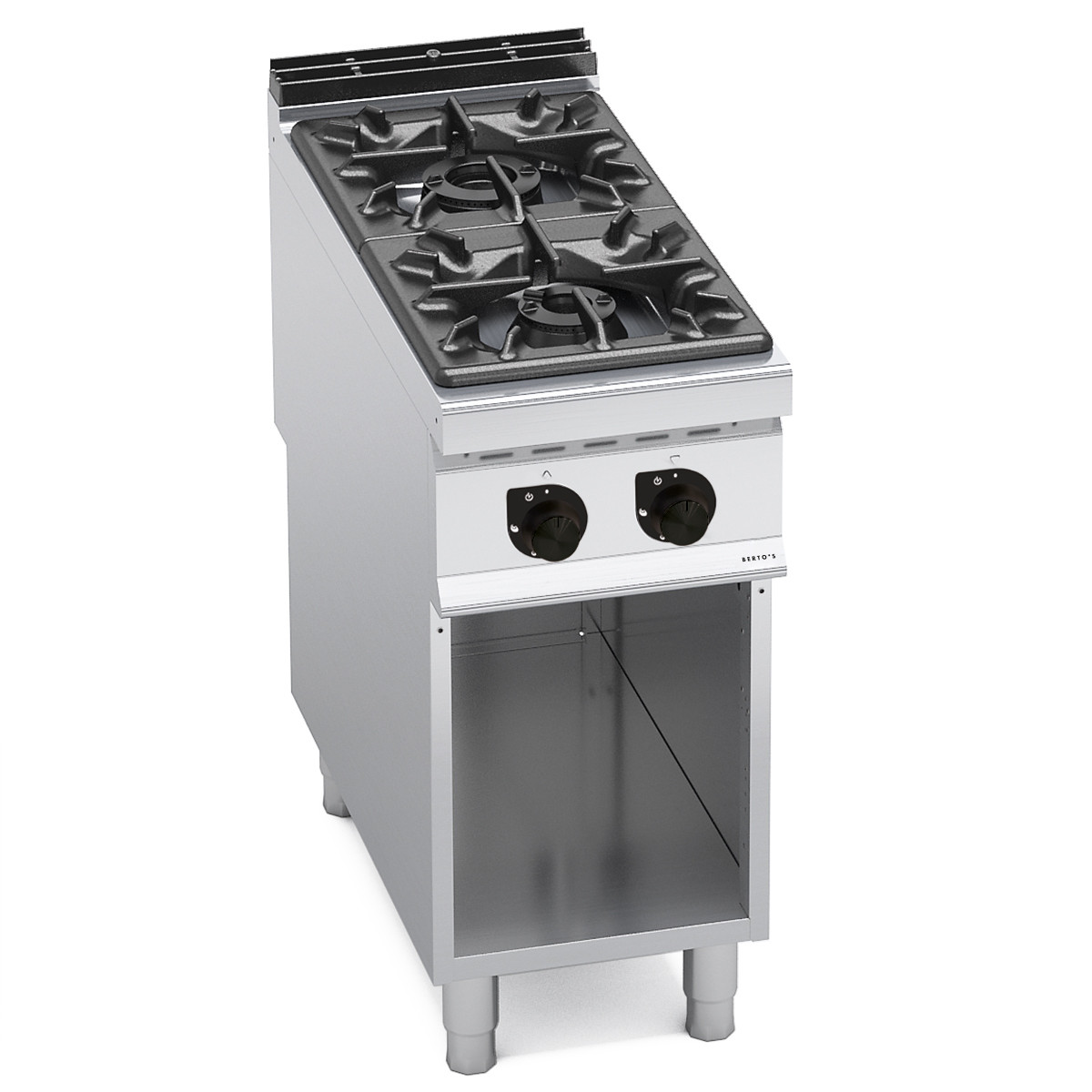 2 BURNER GAS COOKER ON CABINET - 20701500 - Commercial kitchens | Berto's
